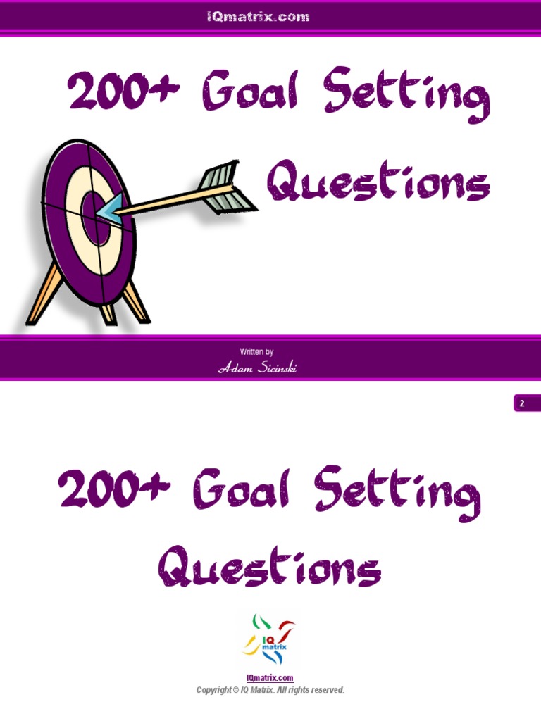200 Goal Setting Questions v3 | PDF | Goal Setting | Goal