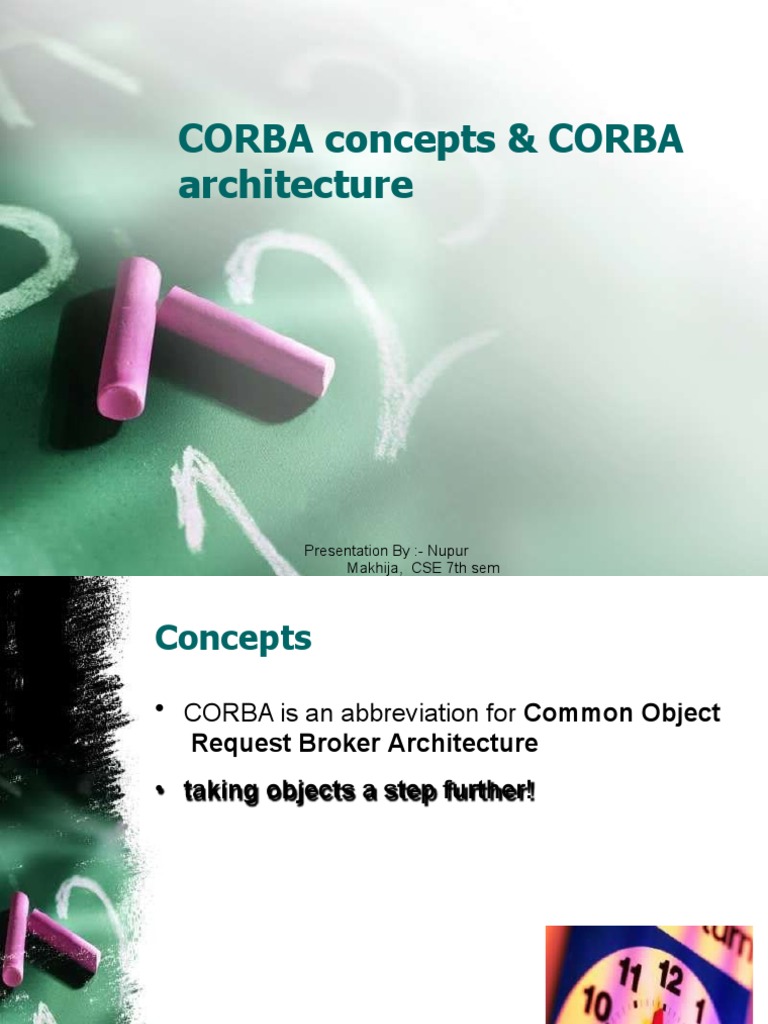 Corba Concepts And Corba Architecture Presentation By Nupur Makhija Cse 7th Sem Dimat Pdf