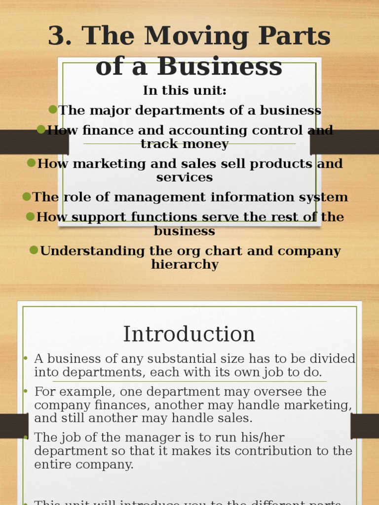 The Moving Parts of A Business | PDF | Human Resource Management ...