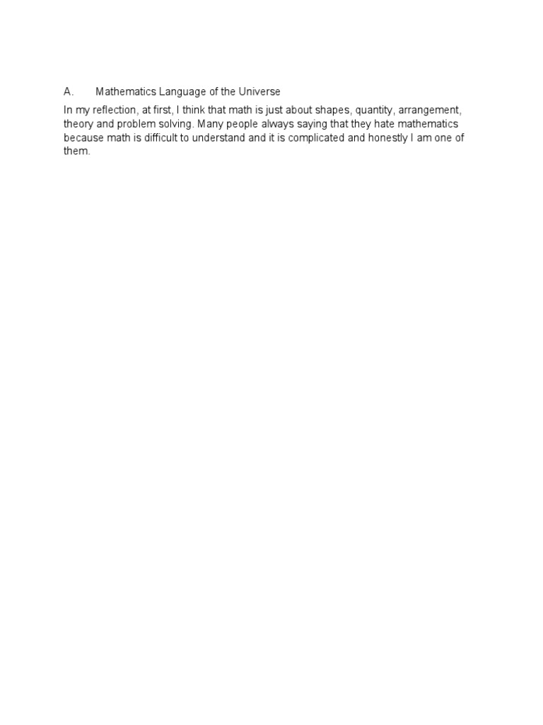 Mathematics Language of The Universe | PDF