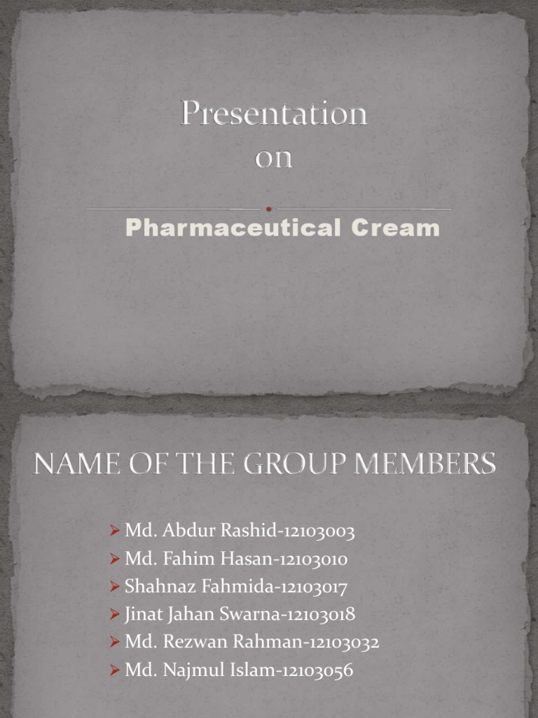 Overview of Pharmaceutical Creams | PDF | Emulsion | Pharmaceutical ...
