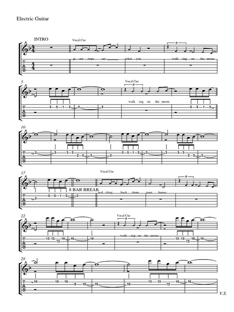 Walking On The Moon Guitar | PDF