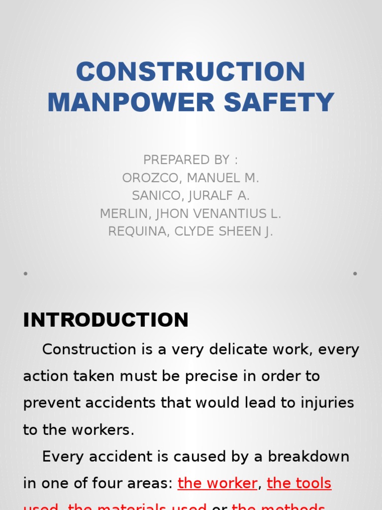 Construction Manpower Safety | PDF | Ladder | Scaffolding