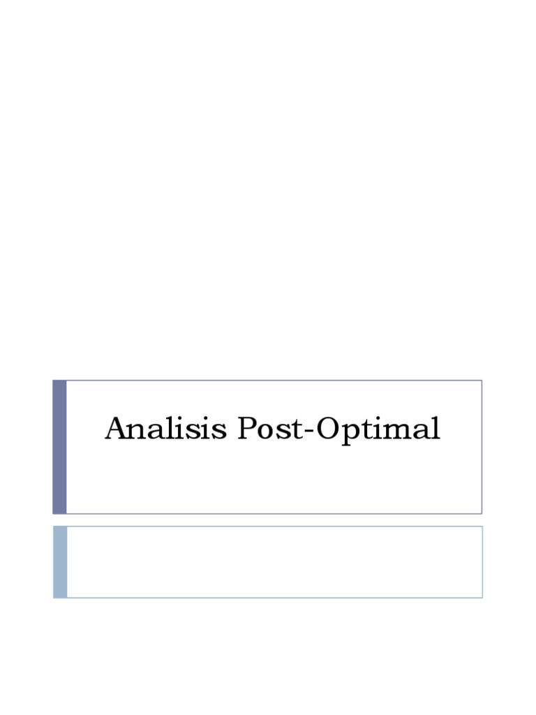 Analisis Post Optimal | PDF