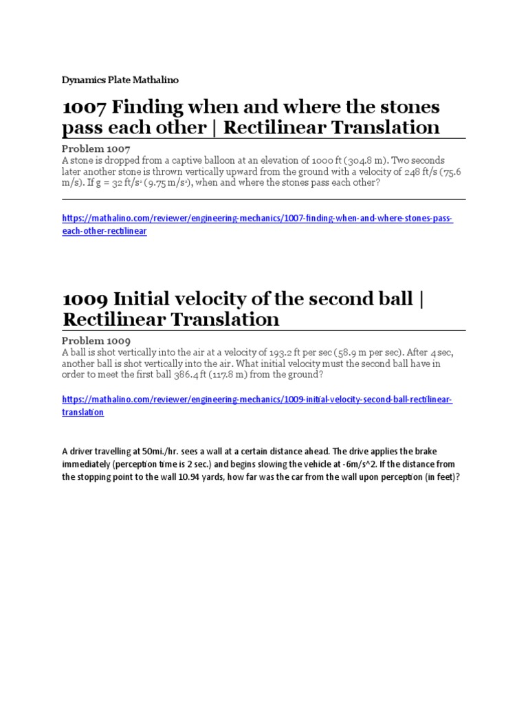 Dynamics Plate Mathalino | PDF