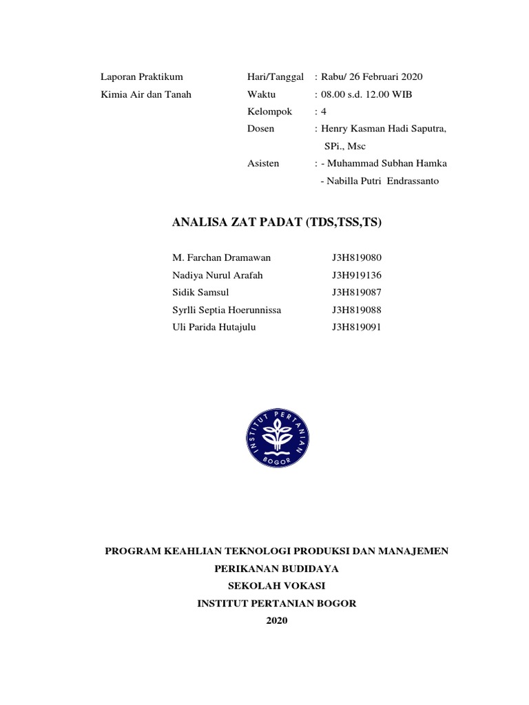 Laporan TSS TDS | PDF