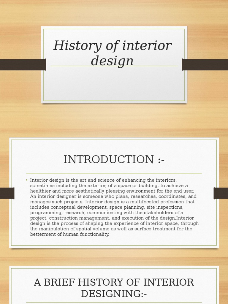 History of Interior Design | PDF | Interior Design | Art Media