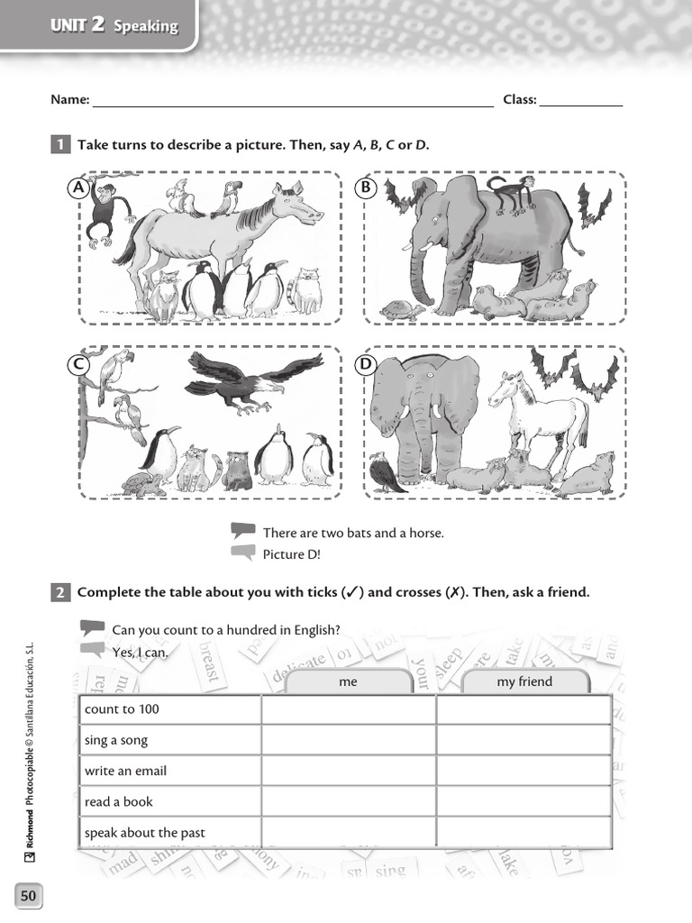 Wonder 6 Unit 2 Speaking | PDF