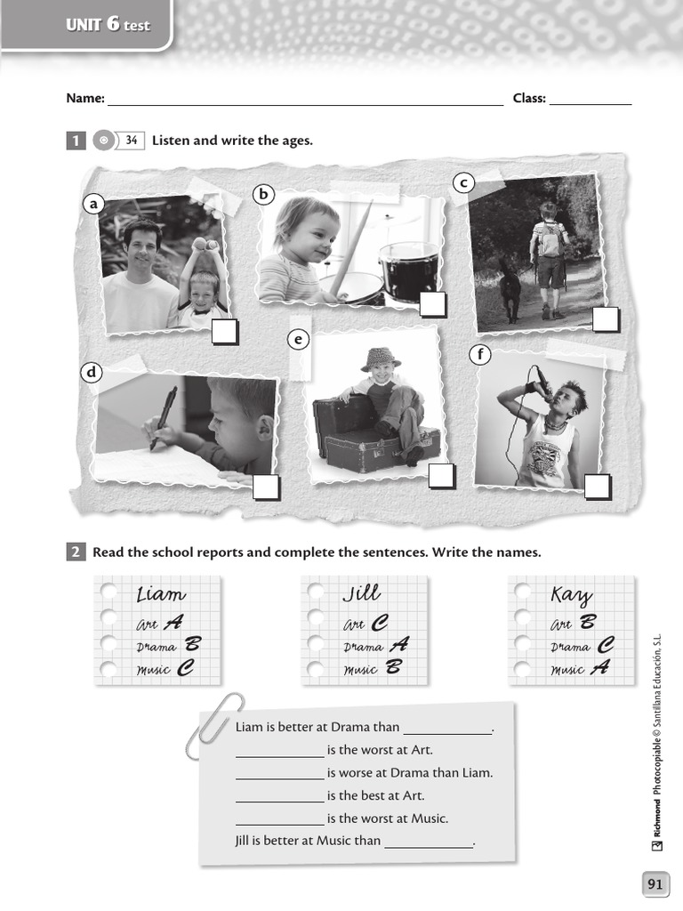 Wonder 6 Unit 6 Test | PDF | Grammar | Syntax