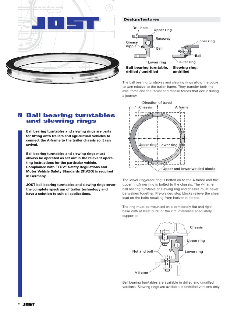 Turntables Specification Jost | PDF | Bearing (Mechanical) | Trailer ...