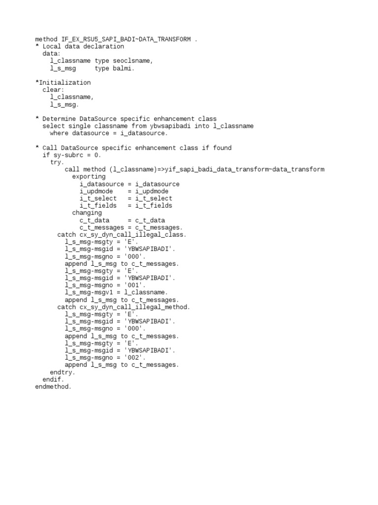 Ycl Im Rsu5 Sapi Badi Data Transform | PDF