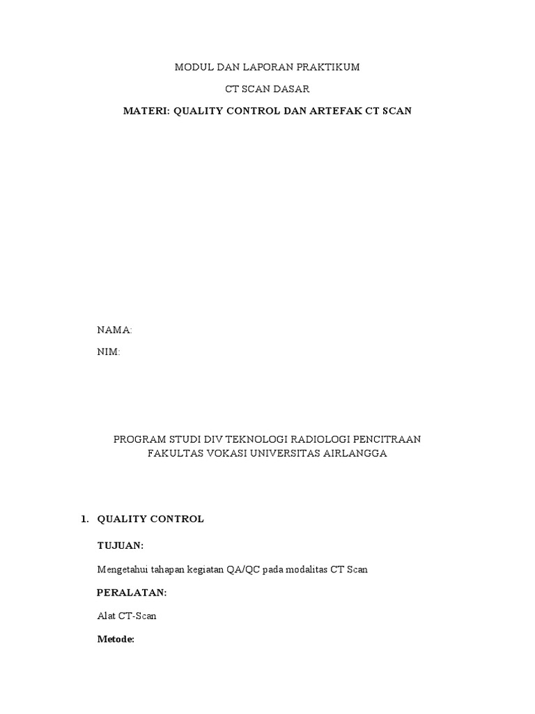 Quality Control dan Artefak CT Scan | PDF | Sains & Matematika | Komputer