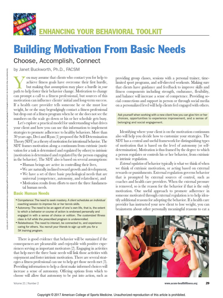 Building Motivation From Basic Needs: Enhancing Your Behavioral Toolkit ...