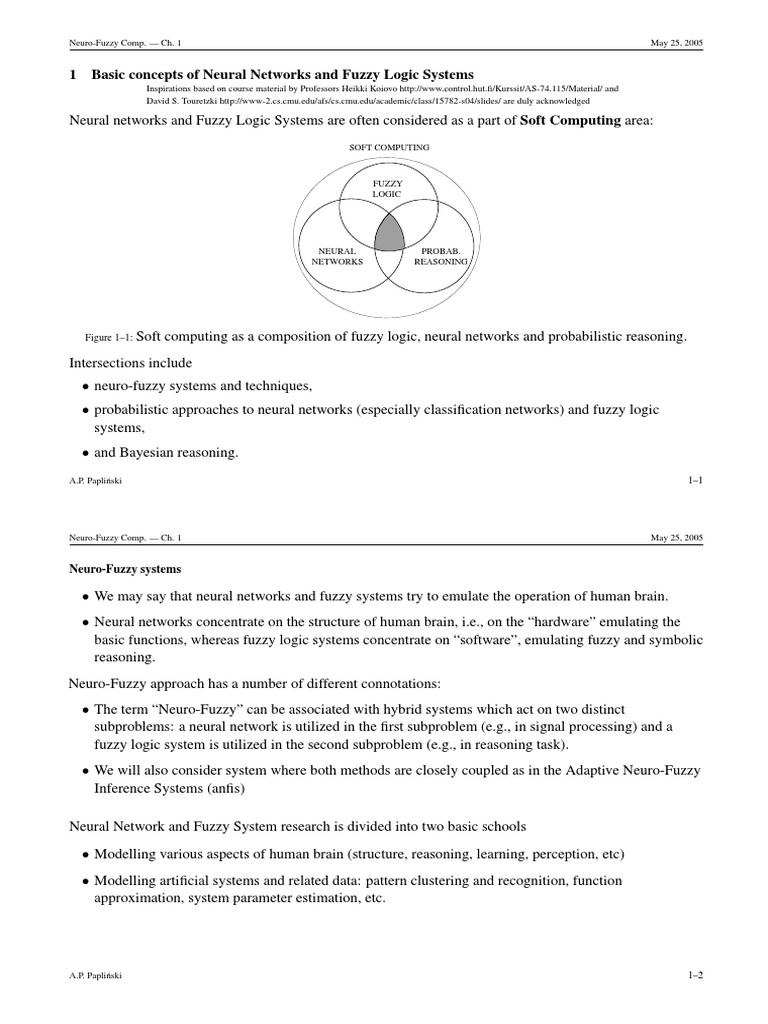 Basic Concepts of Neural Networks and Fuzzy Logic Systems | PDF ...