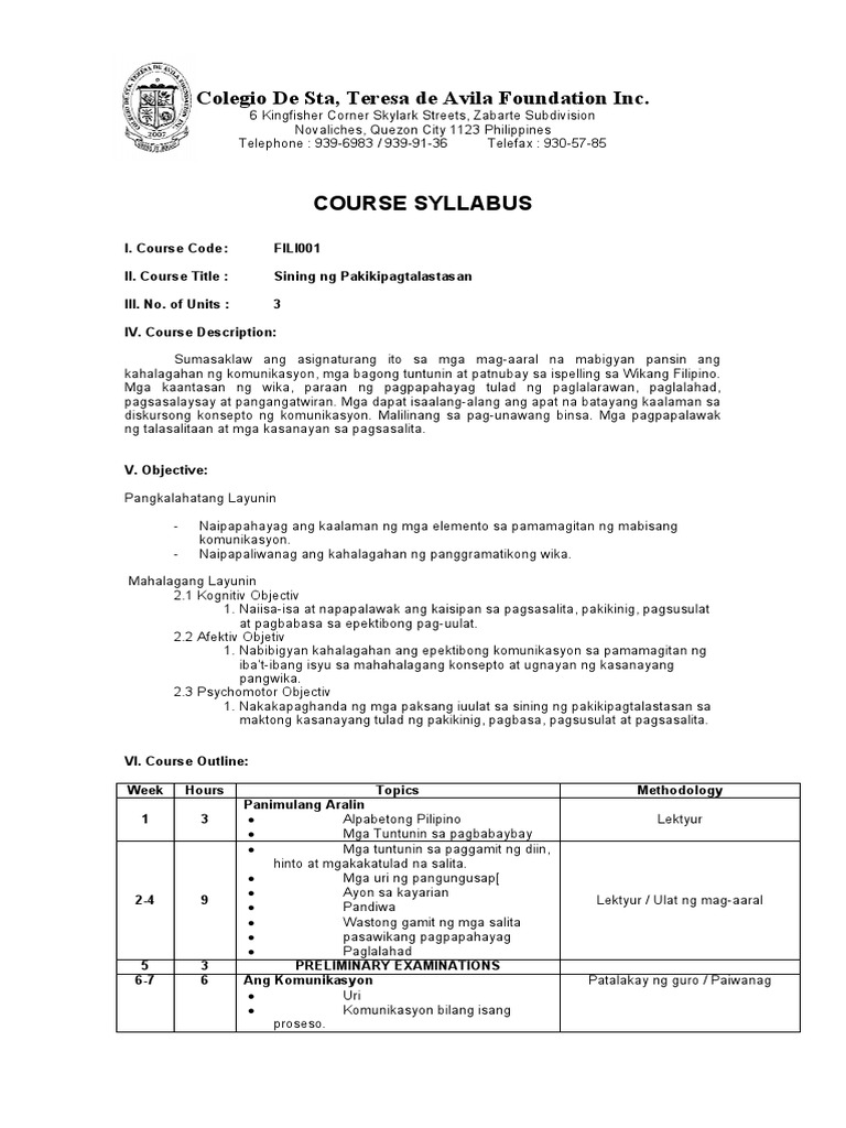Fili001 - Sining NG Pakikipagtalastasan | PDF