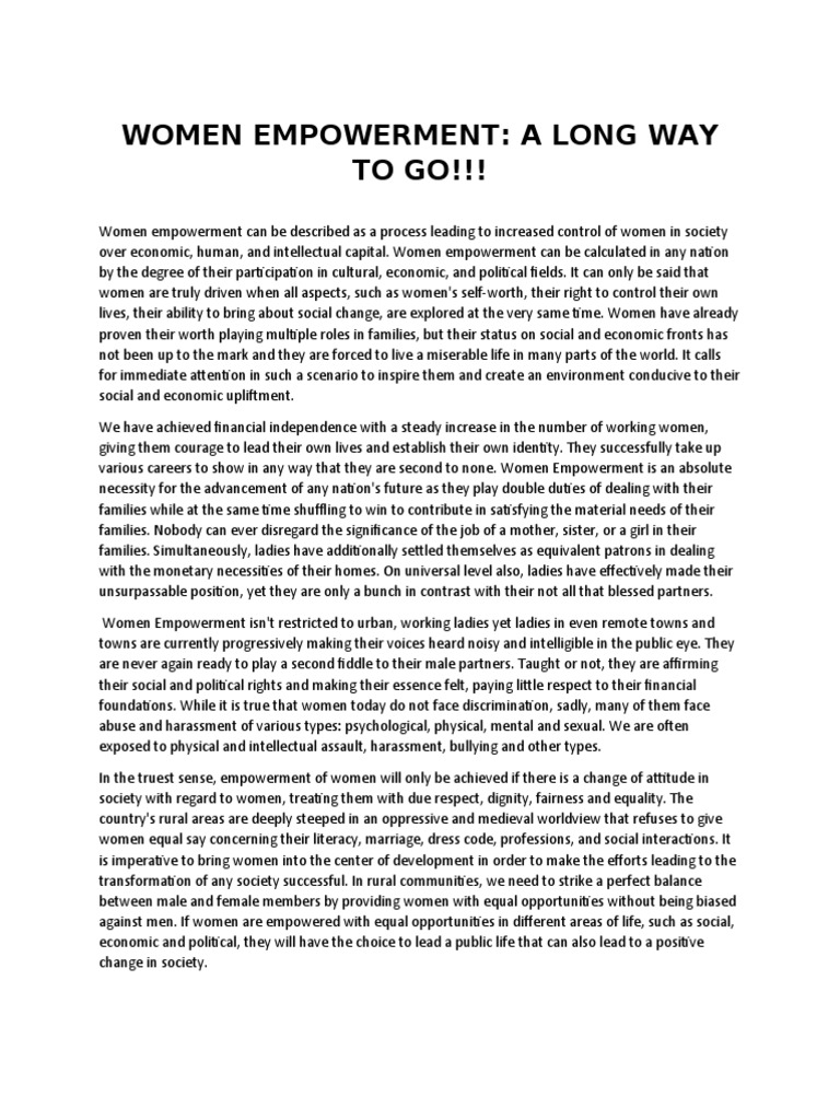 Women Empowerment | PDF | Empowerment | Equal Opportunity