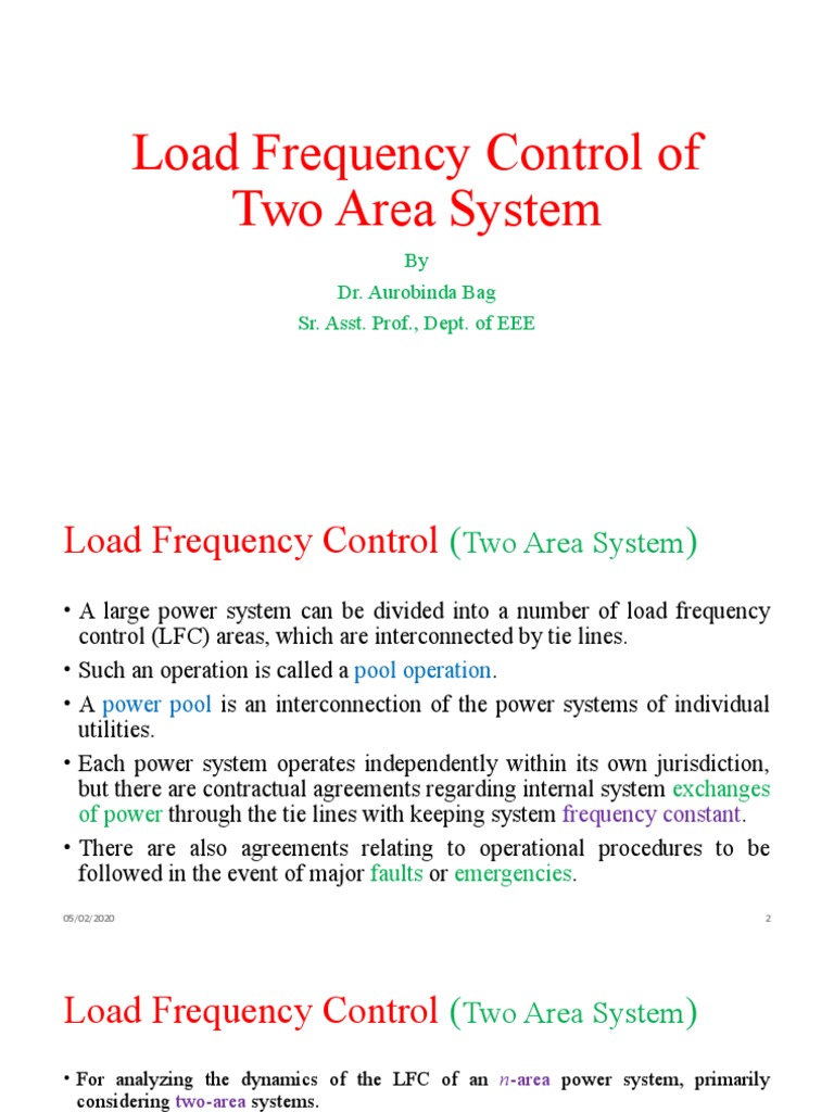 Load Frequency Control of Two Area System 1 | PDF | Steady State ...