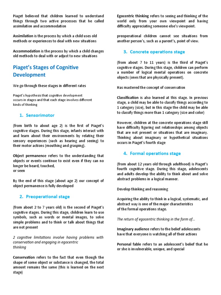 Piaget's Stages of Cognitive Development: 3. Concrete Operations Stage ...