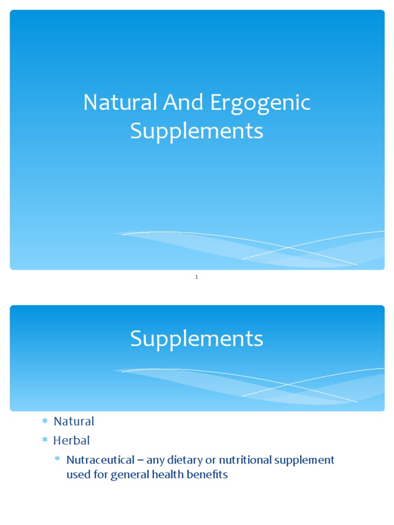 Natural and Ergogenic Supplements | PDF | Dietary Supplements ...