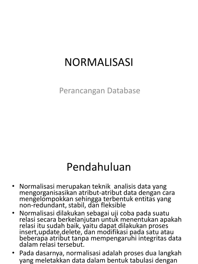 Normalisasi Database | PDF | Metode & Bahan Ajar