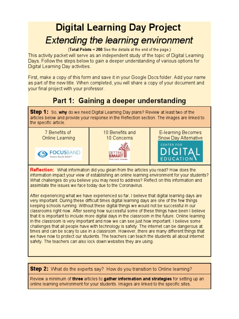 Digital Learning Day Project | PDF | Educational Technology ...