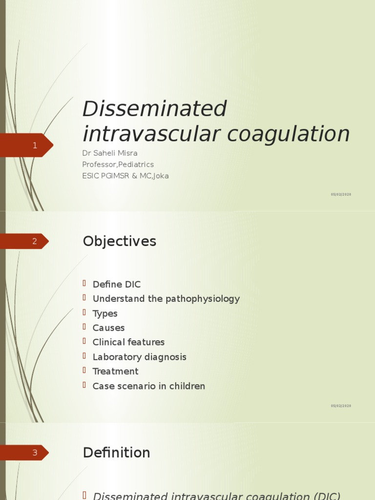 Disseminated Intravascular Coagulation | PDF | Blood Proteins | Coagulation