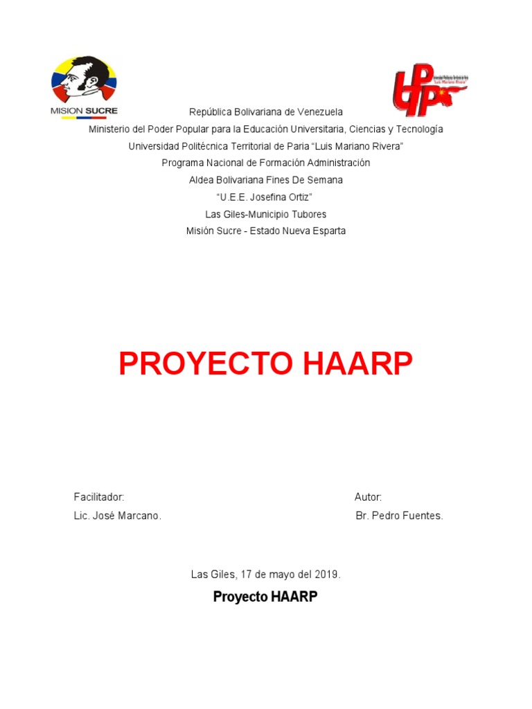 Proyecto HAARP | PDF | Ionosfera | Tierra