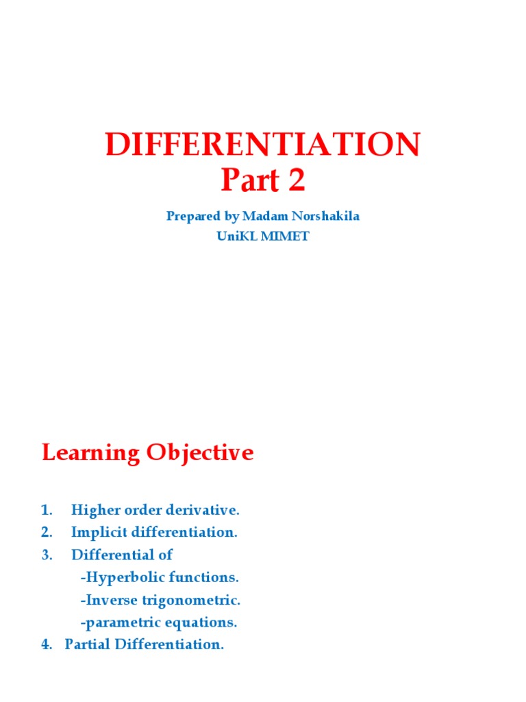 Differentiation Part 2 PDF | PDF | Derivative | Sine