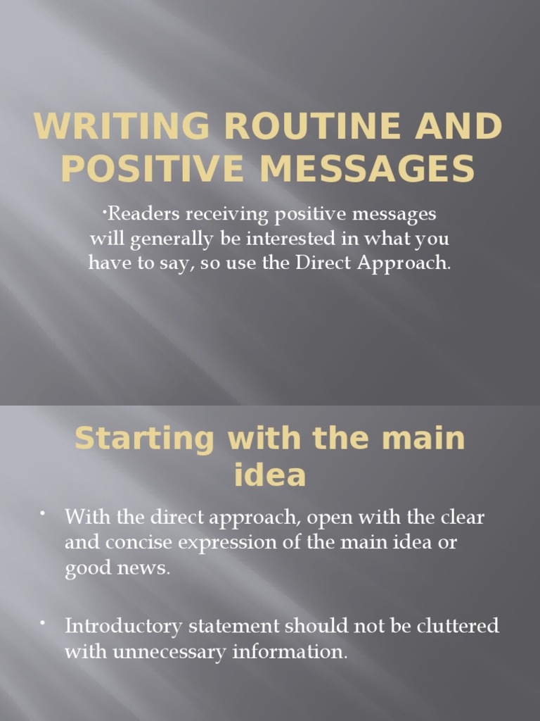 Effective Writing: Positive Messaging Tips | PDF | Communication