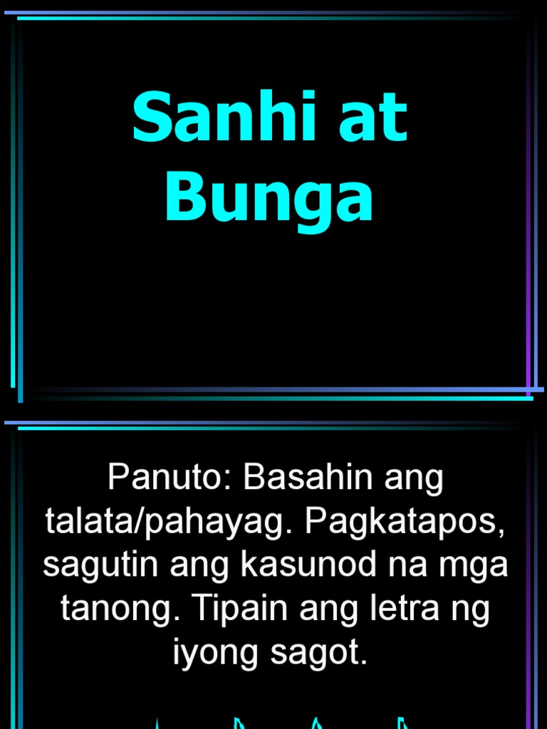 SANHI AT BUNGA TEst | PDF