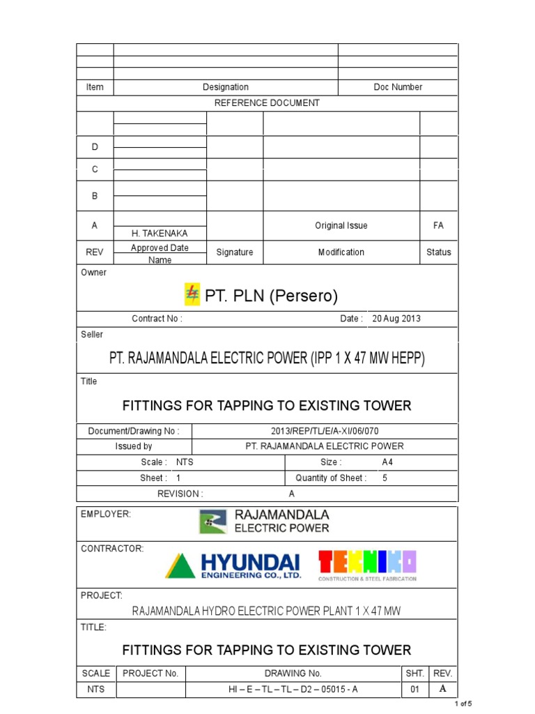 Fittings for tapping to existing tower | PDF | Washer (Hardware) | Screw