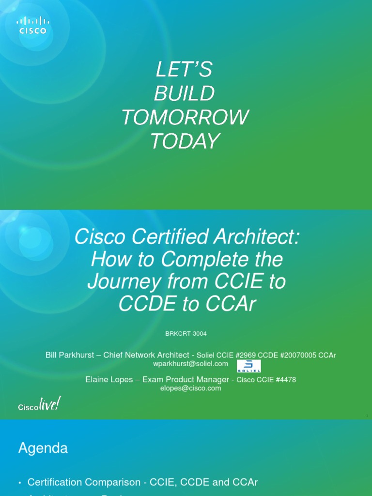 Cisco Certified Architect - How To Complete The Journey From CCIE To ...