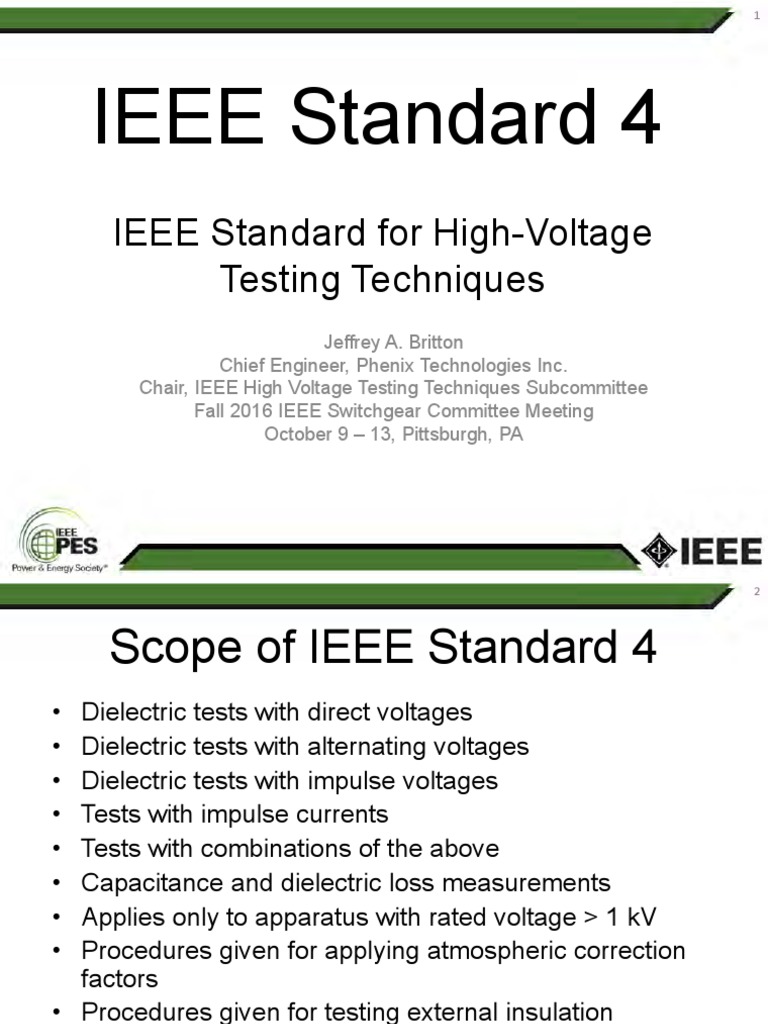 2016-2 HVTT-IEEE STD 4 Presentation | PDF | Uncertainty | Errors And ...