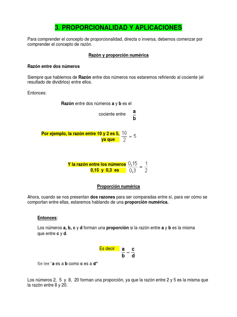 Explicación detallada de los conceptos de proporcionalidad directa e ...