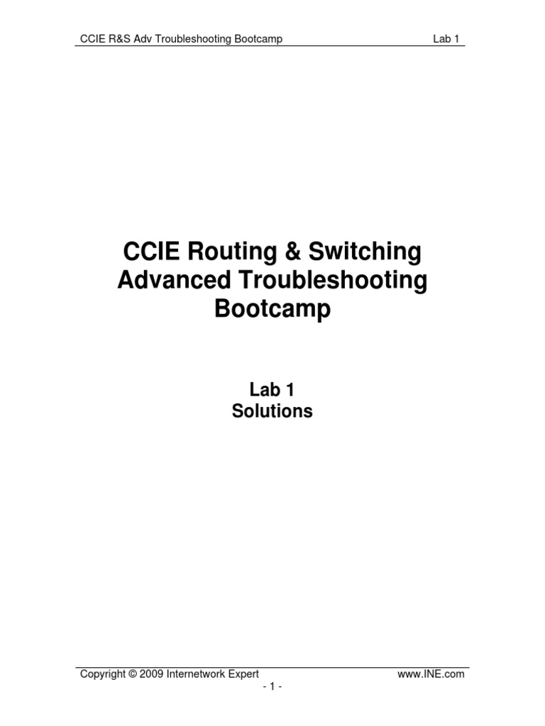 CCIE Routing & Switching Advanced Troubleshooting Bootcamp: Lab 1 Solutions | PDF | Router ...