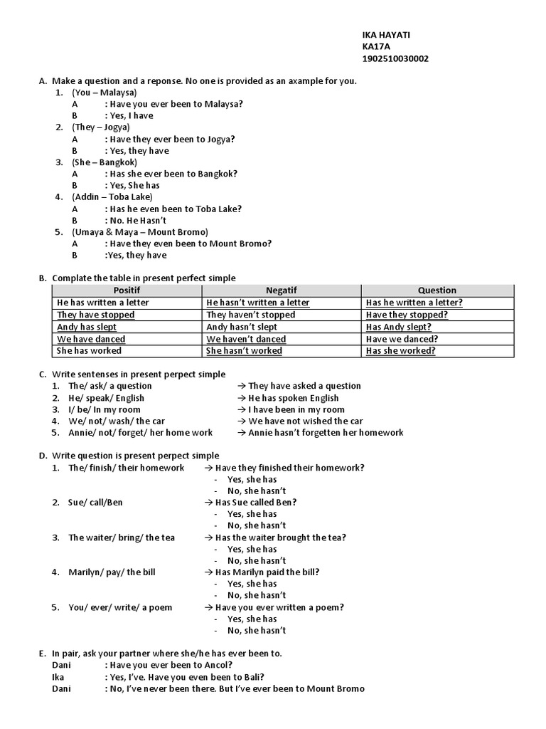 Ika Hayati Ka17a Tugas General English2 PDF | PDF