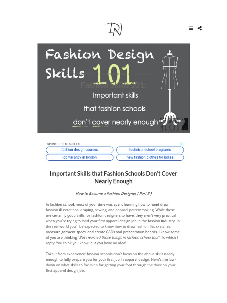 Fashion Design Skill 101 PDF | PDF | Clothing | Fashion