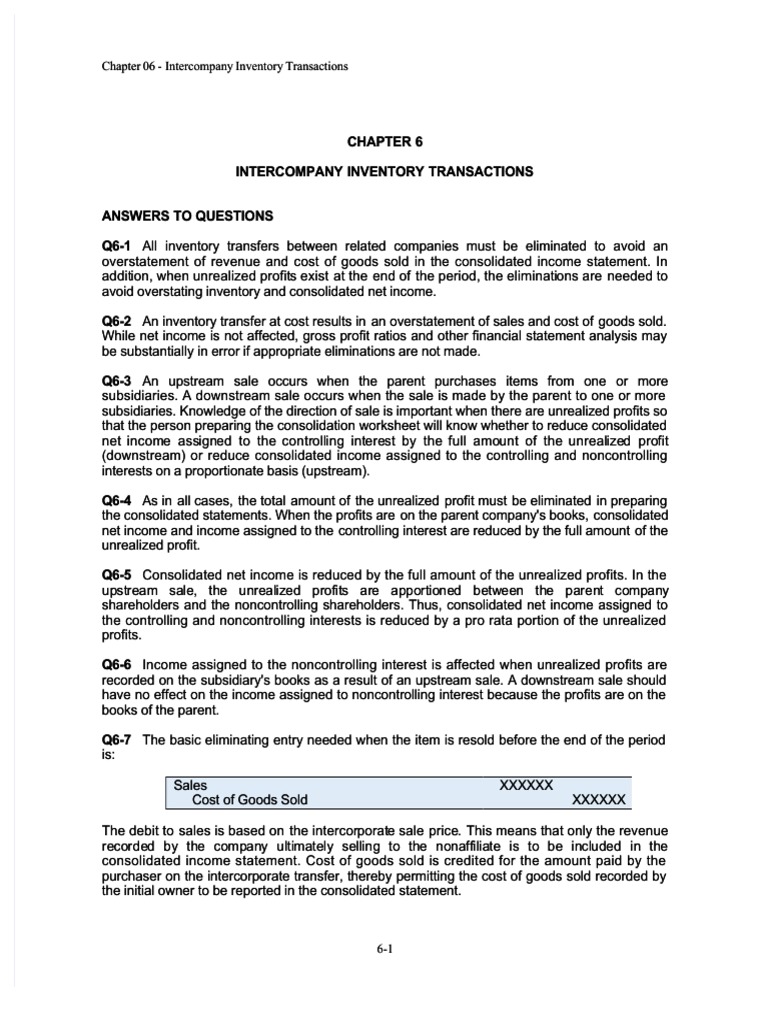 Chapter 6 Solution Manual PDF | PDF | Cost Of Goods Sold | Retained Earnings