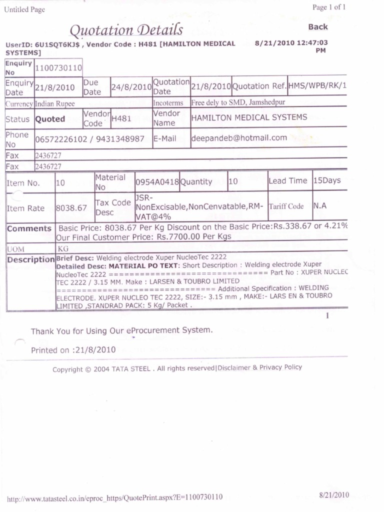 Xuper N 2222 Quote Last Year | PDF