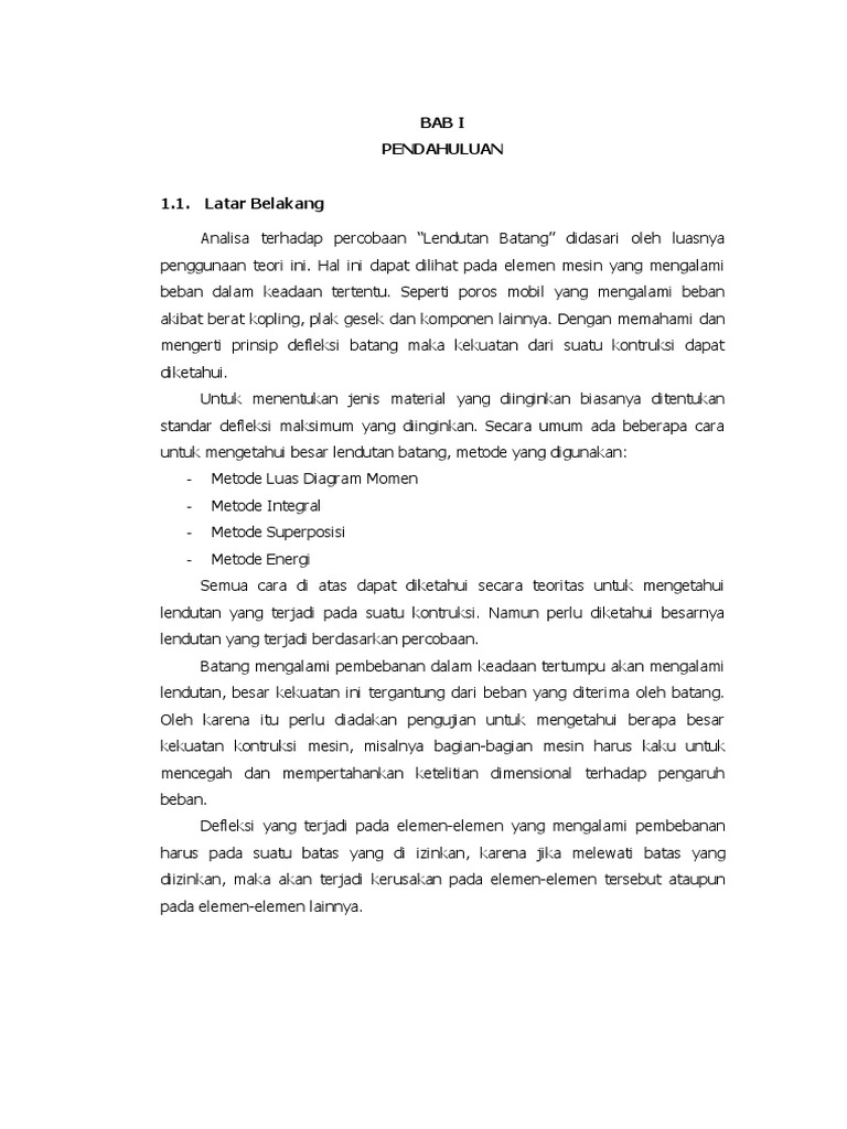 Analisis Lendutan Batang pada Material | PDF | Metode & Bahan Ajar