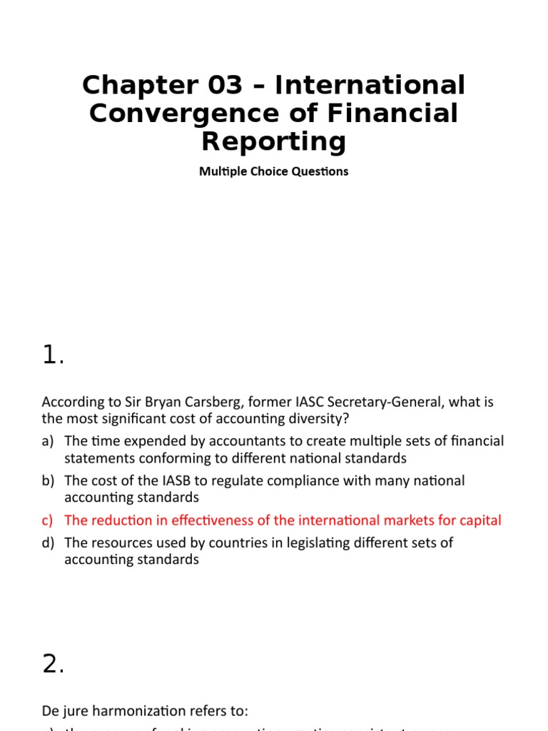 Chapter 03 - International Convergence of Financial Reporting | PDF ...