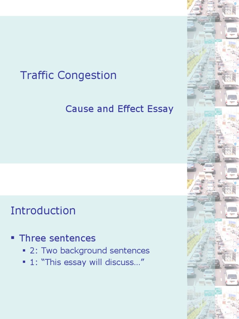 Traffic Congestion: Cause and Effect Essay | Download Free PDF ...