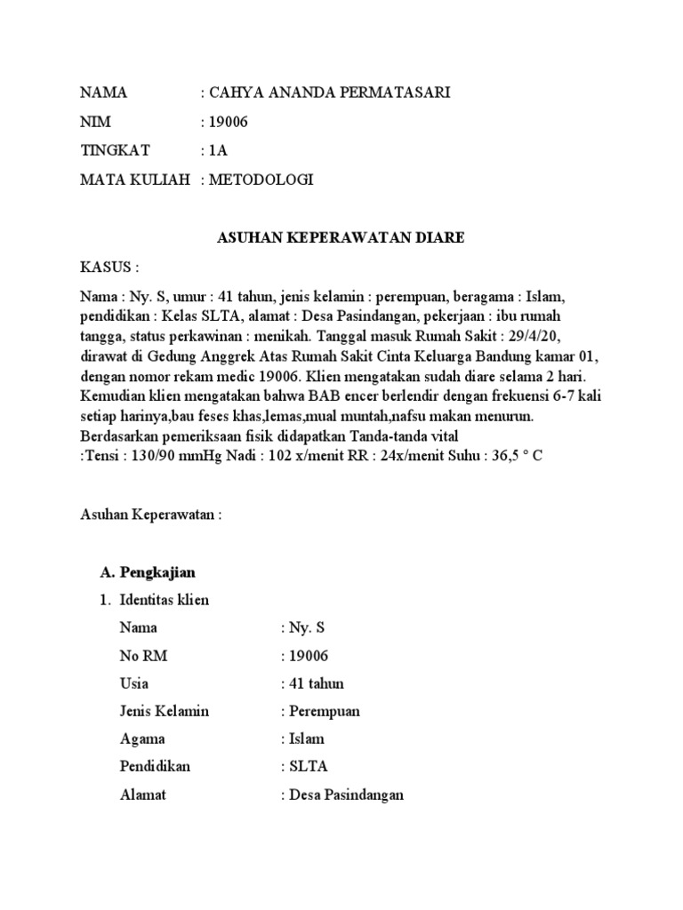 Asuhan Keperawatan Diare pada Dewasa | PDF | Kesehatan Holistik