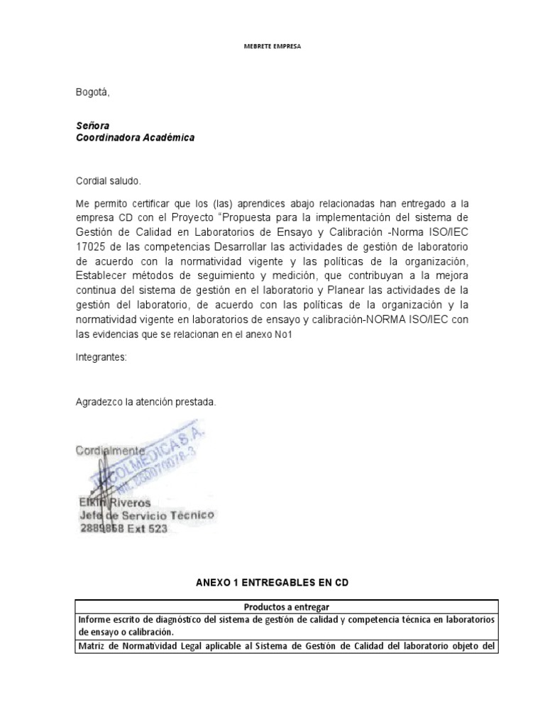 Carta de Recibido Productos Empresa | Descargar gratis PDF | Sistema de ...