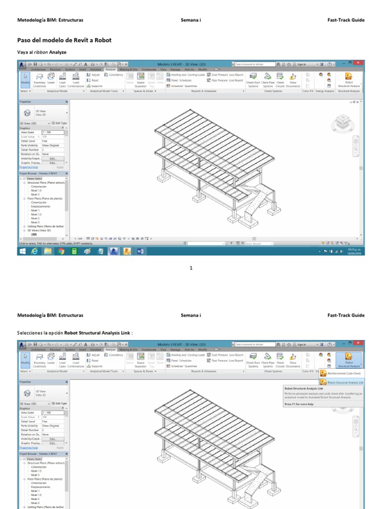 Guía Rápida BIM: Revit a Robot | PDF | Autodesk Revit | Informática
