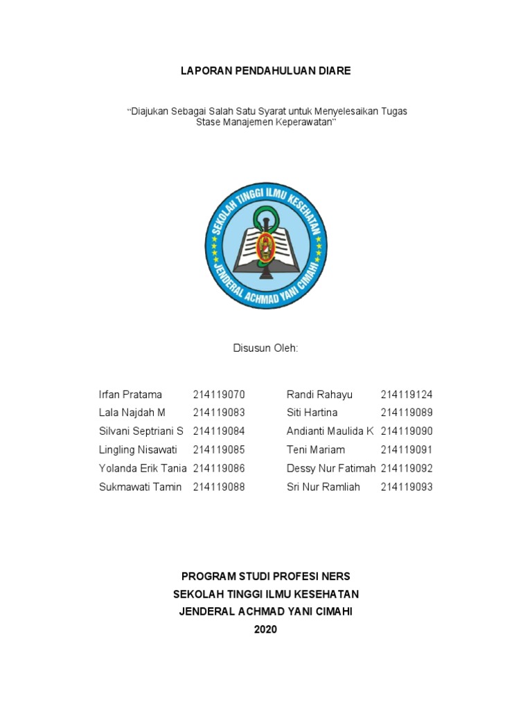 Laporan Pendahuluan Diare 2020 | PDF | Kesehatan Holistik