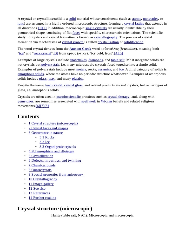 The structure and properties of crystals | PDF | Crystal | Condensed ...