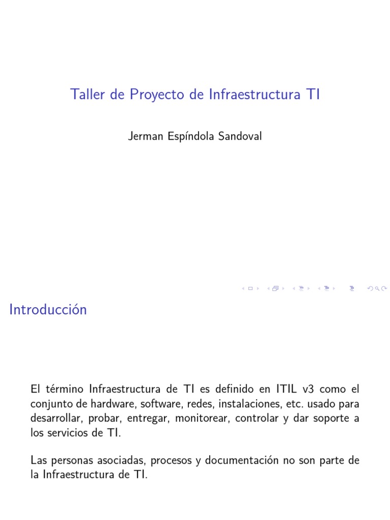 Taller de Proyecto de Infraestructura - Definicion y Dimensionamiento ...
