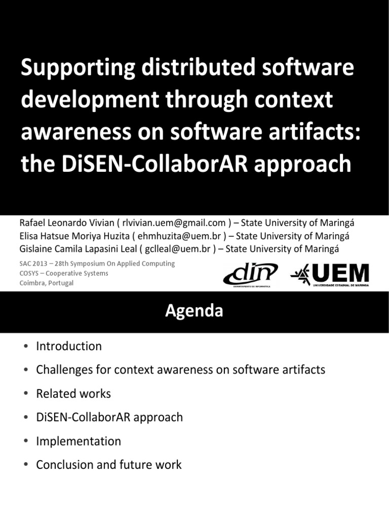 Supporting Distributed Software Development Through Context Awareness ...
