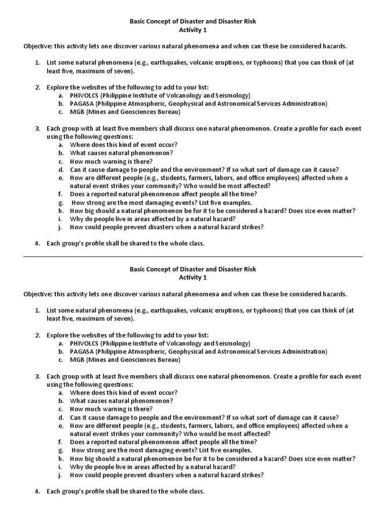 Discover Natural Hazards Activity | PDF | Hazards | Natural Hazards